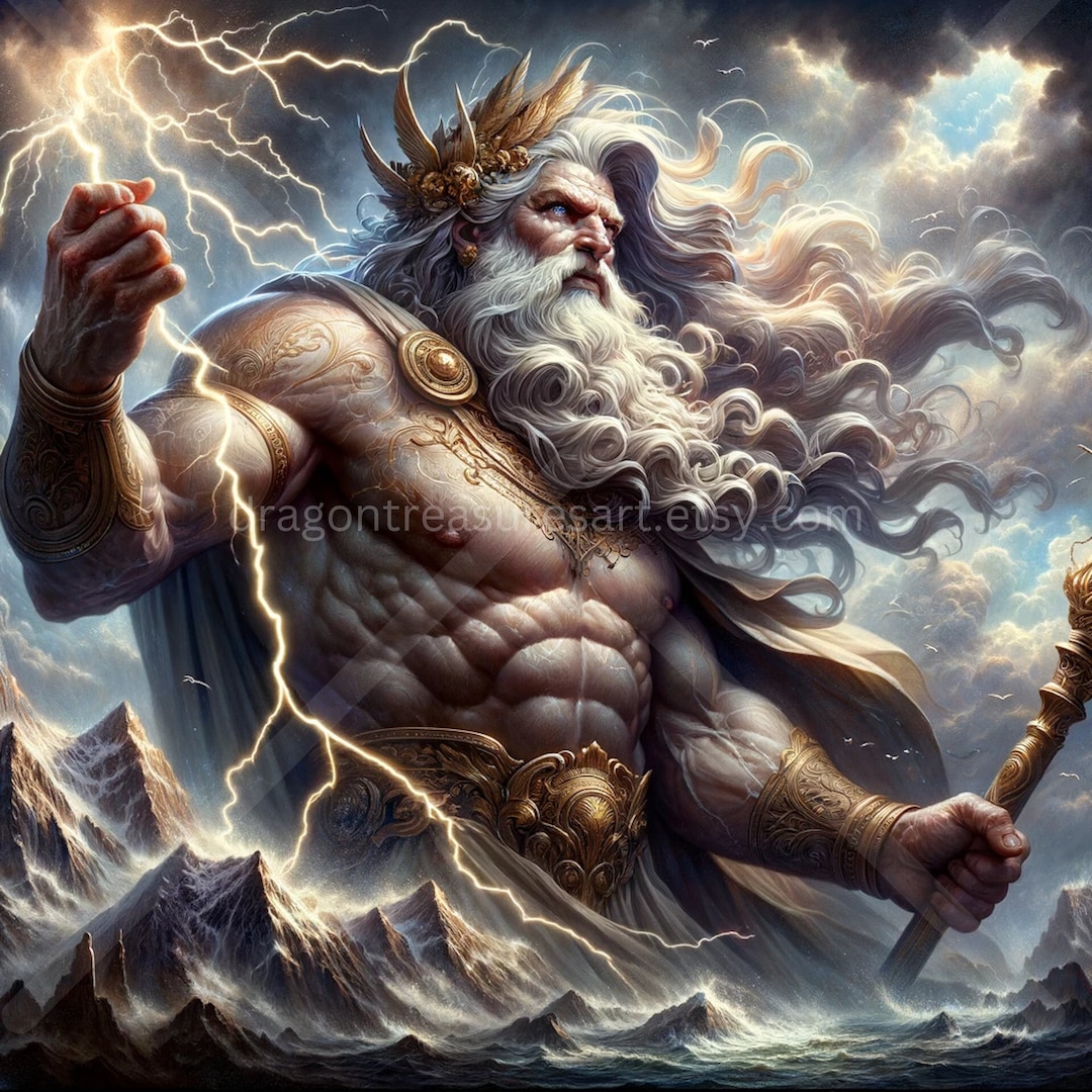 Zeus Download: Digital Art, Instant Downloadable Wallpaper, Downloadable Fantasy Art, Digital ...