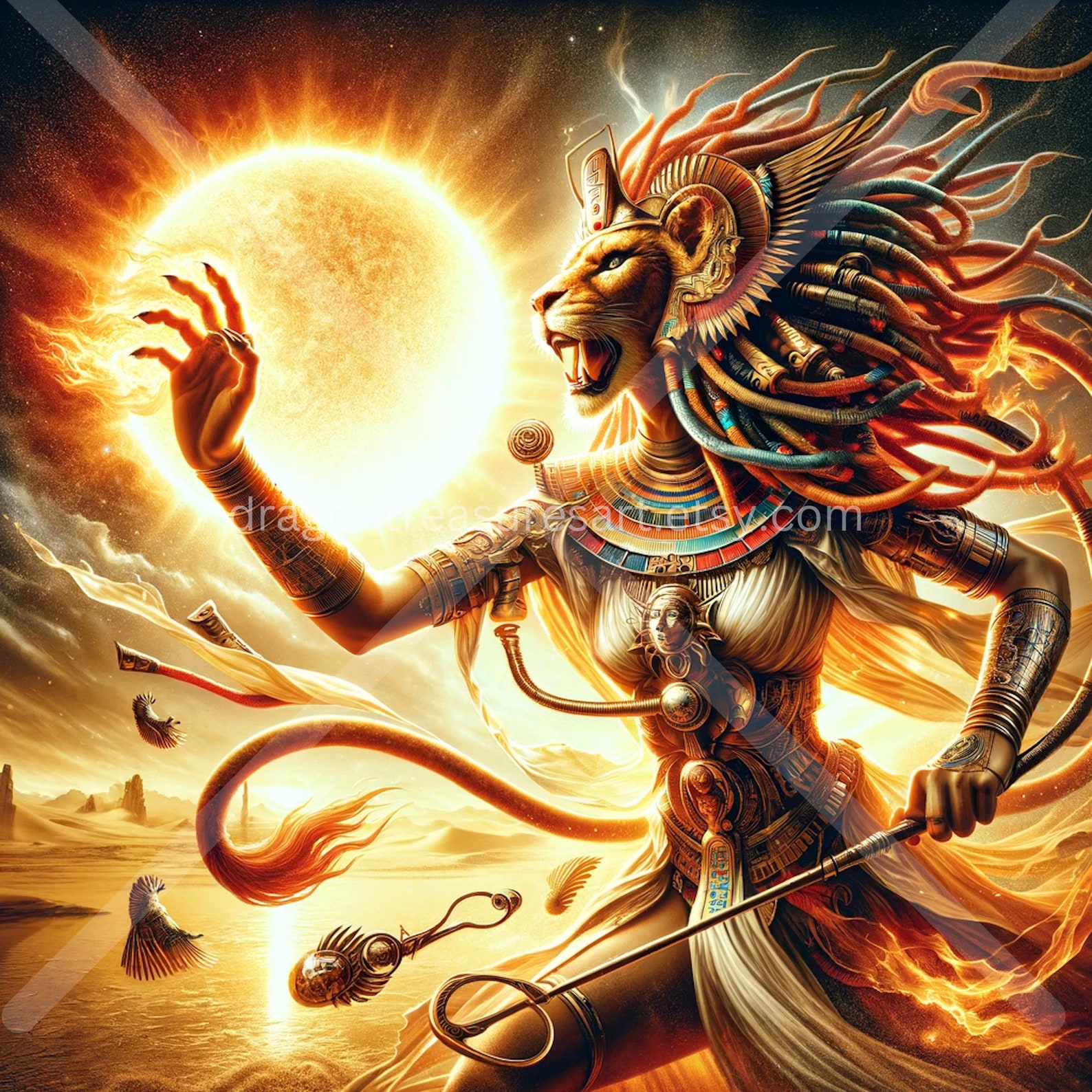 Sekhmet Download: Digital Art, Instant Downloadable Wallpaper ...