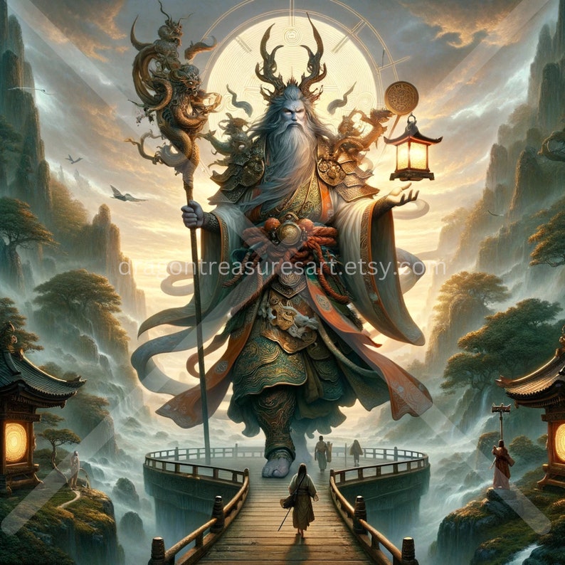 Sarutahiko Okami Download: Digital Art, Instant Downloadable Wallpaper, Downloadable Fantasy Art ...