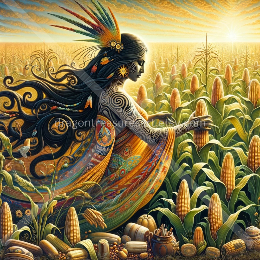 Black Corn Maiden Download: Digital Art, Instant Downloadable Wallpaper ...