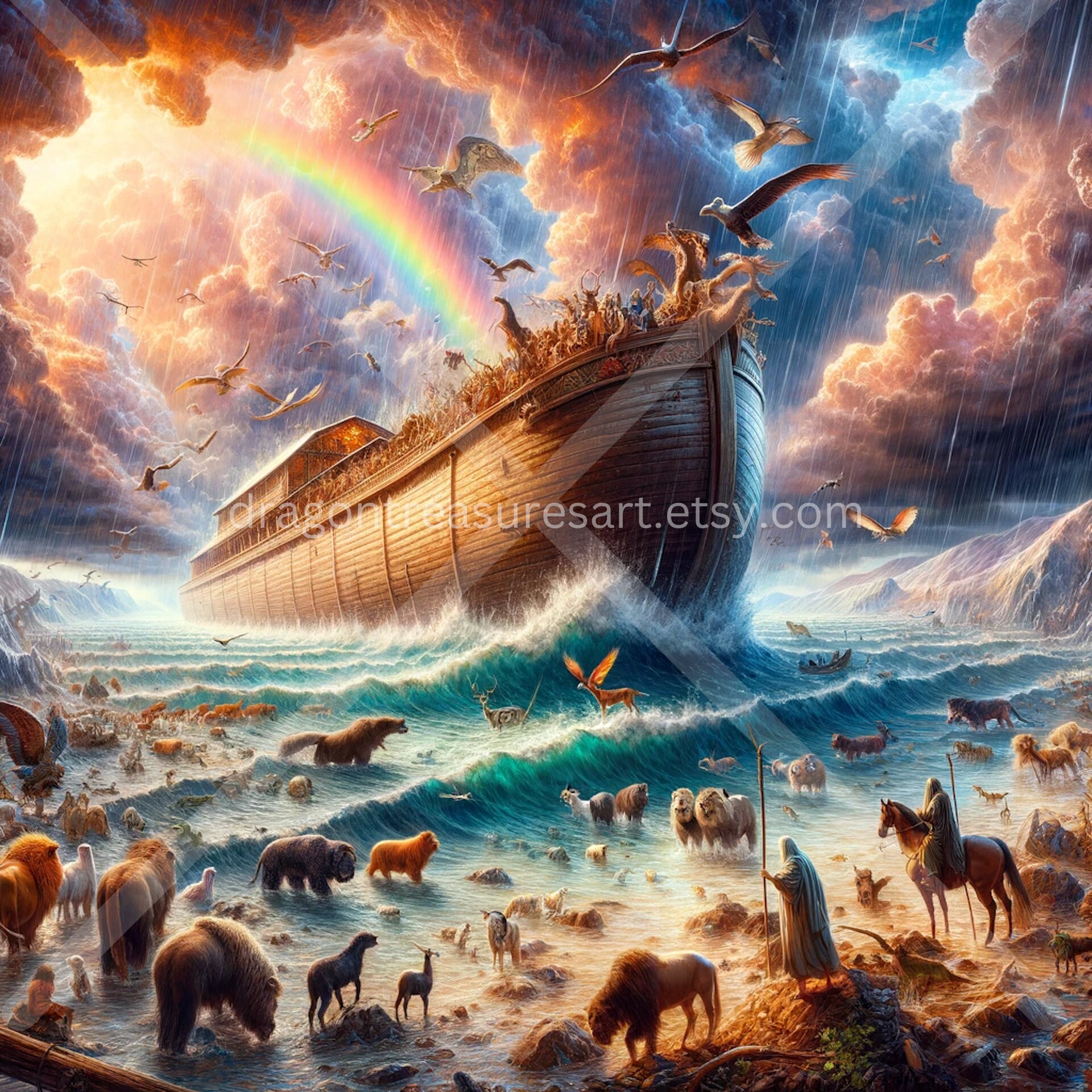 Noah's Ark Download: Digital Art, Instant Downloadable Wallpaper ...
