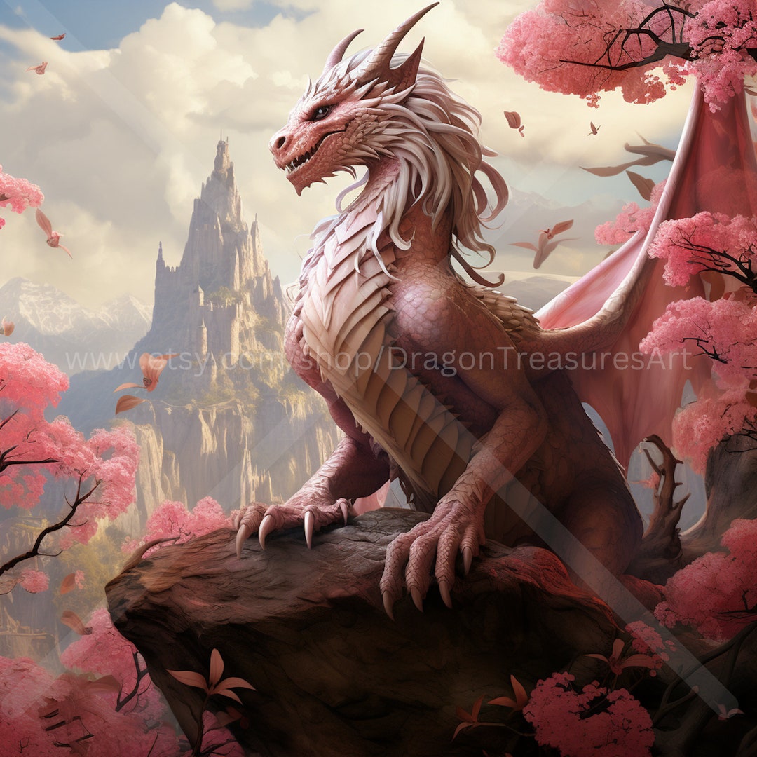Rosé Dragon Download: Digital Art, Instant Downloadable Wallpaper ...