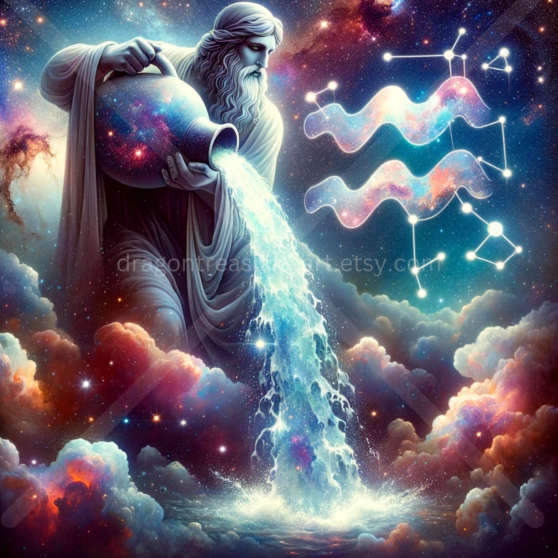 Aquarius Download: Digital Art, Instant Downloadable Wallpaper ...