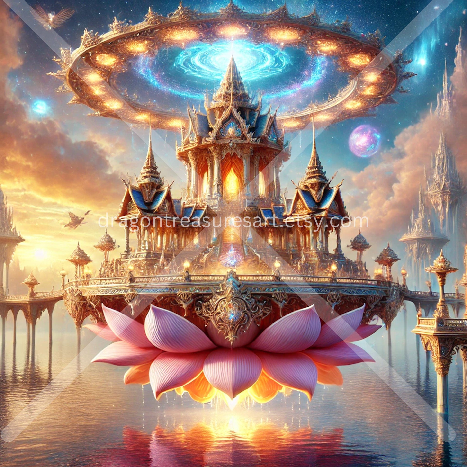 Floating Lotus Temple Download: Digital Art, Instant Downloadable ...