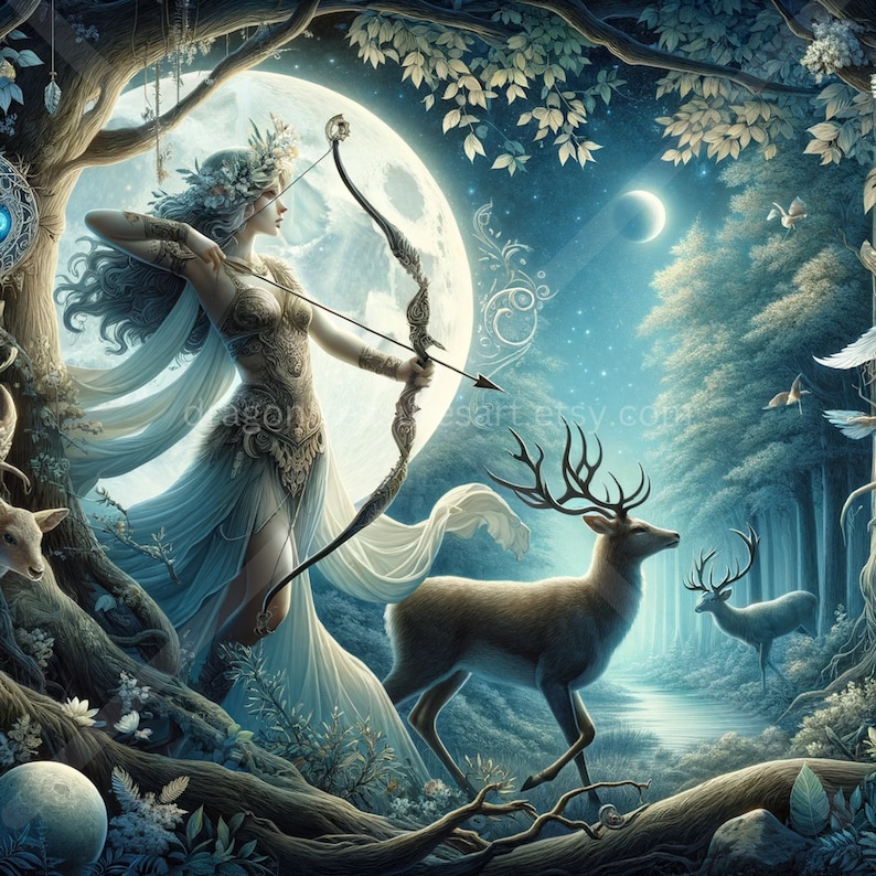 Artemis Download: Digital Art, Instant Downloadable Wallpaper, Downloadable Fantasy Art, Digital ...
