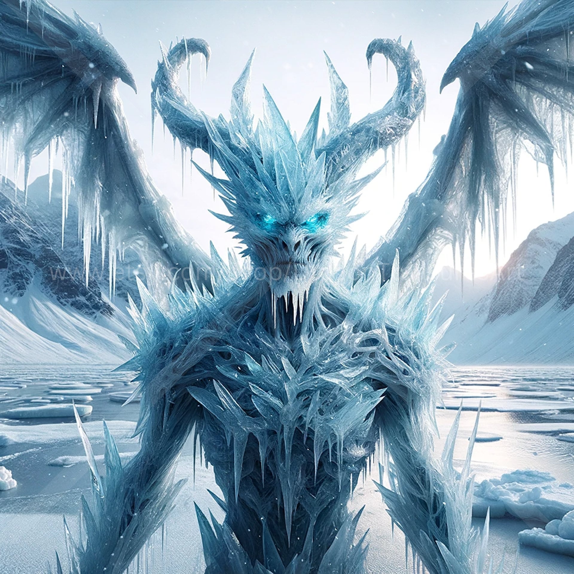 Ice Demon Download: Digital Art, Instant Downloadable Wallpaper ...