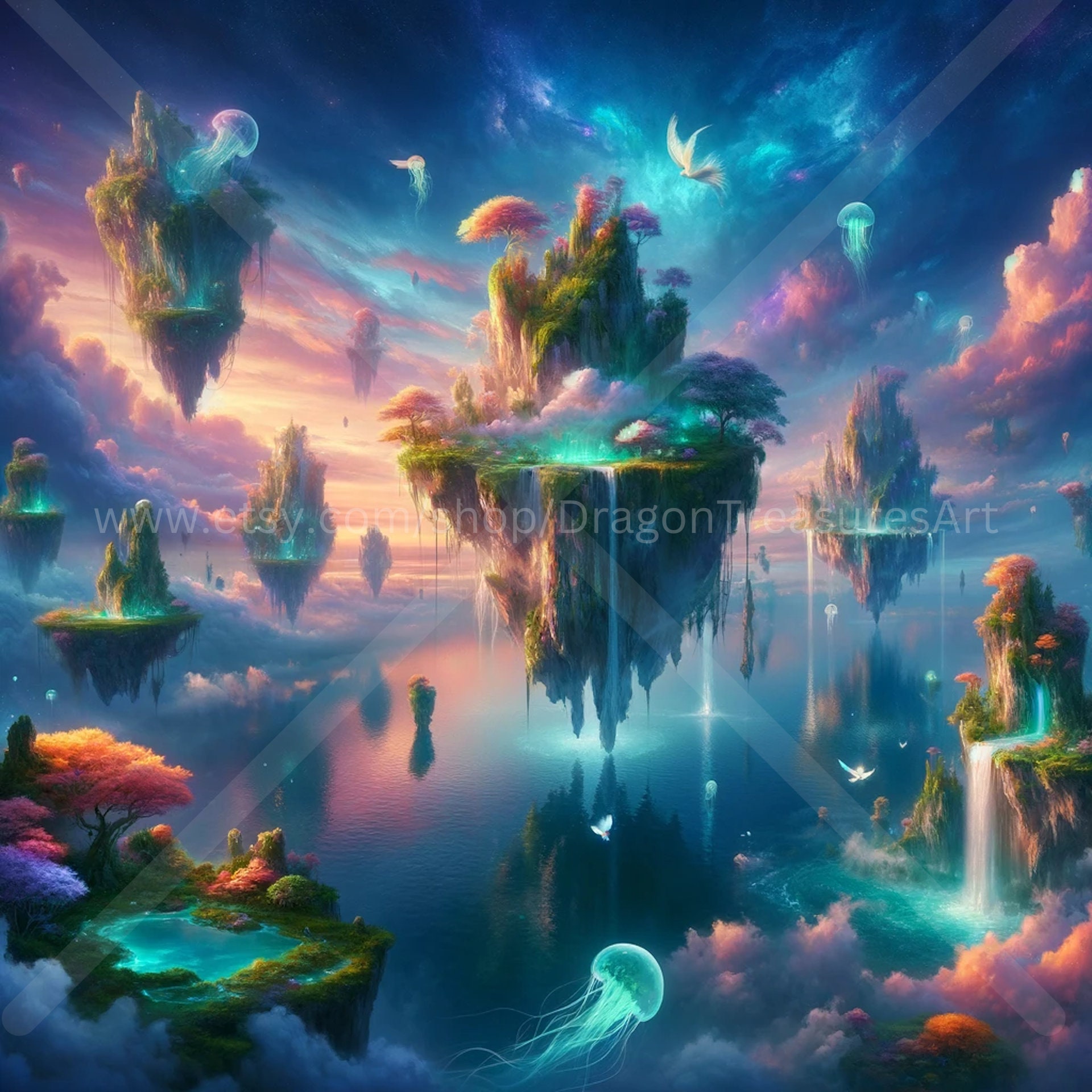 Magical Floating Isle Download: Digital Art, Instant Downloadable ...