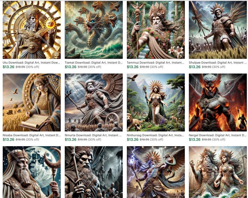 Mesopotamian Mythology Bundle Download: Digital Art, Instant ...