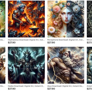 Greek Mythology Collection Bundle: Digital Art, Instant Downloadable ...