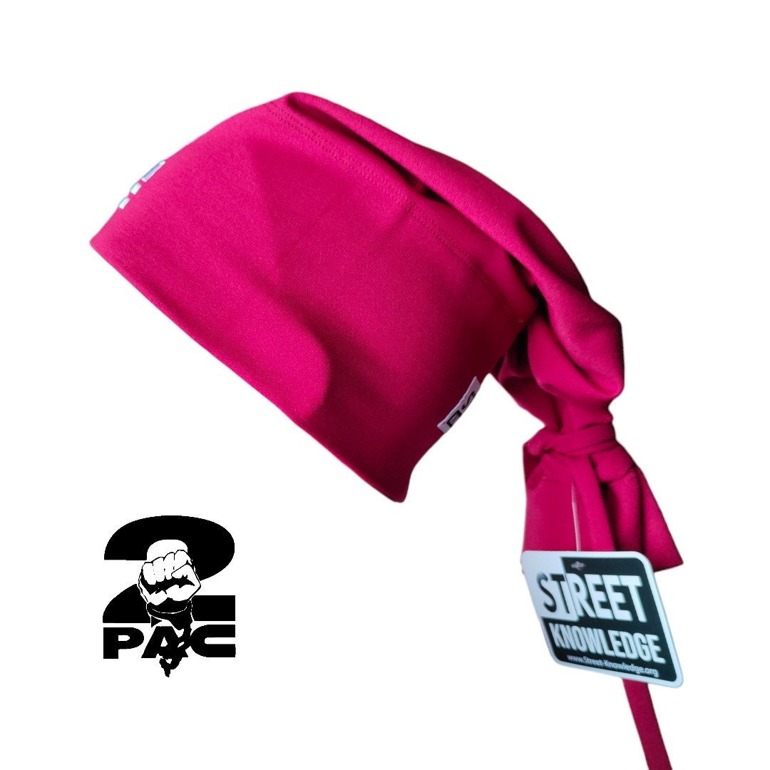 2pac Beanie Tie Red Hip-hop Hat Tupac Inspired by Street Knowledge - Etsy