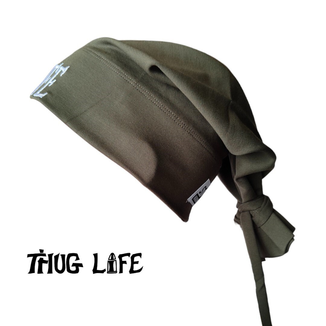 Thug Life Tattoo Beanie Tie Khaki Hip-hop Hat 2pac Inspired by Street Knowledge - Etsy