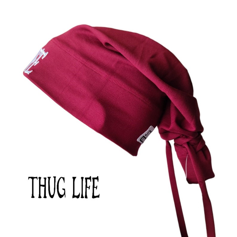 Thug Life Beanie Tie Dark Red Hip-hop Hat 2pac Inspired by Street ...