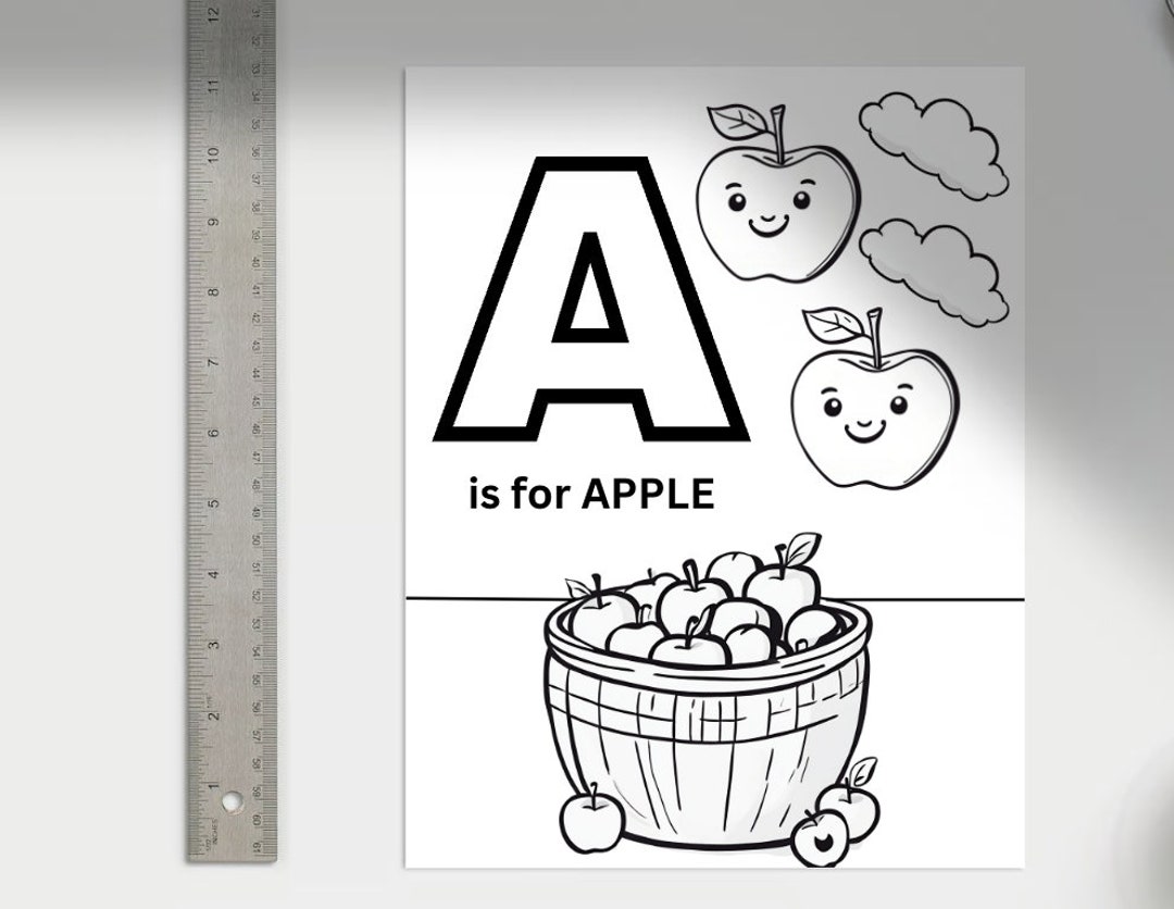 Letters A-Z of the Alphabet Coloring Pages for Children to Learn - Etsy