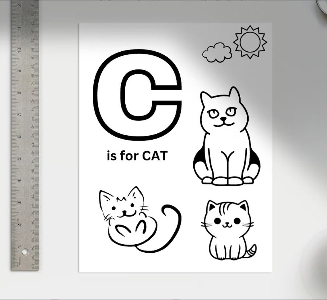 Letters A-Z of the Alphabet Coloring Pages for Children to Learn - Etsy