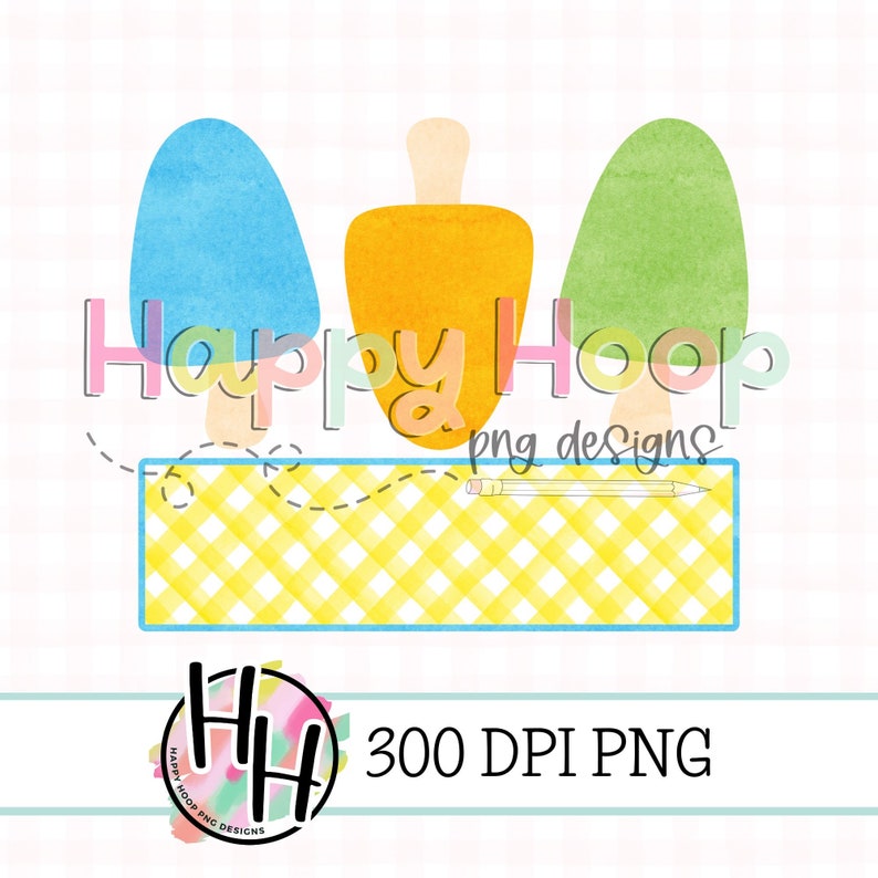Watercolor Popsicle Trio Name Plate PNG Design, Ice Cream Trio PNG ...