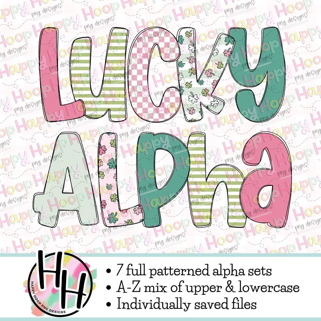 St. Patrick's Day Doodle Letters, Lucky Alpha Set, A-Z Full Alphabet ...