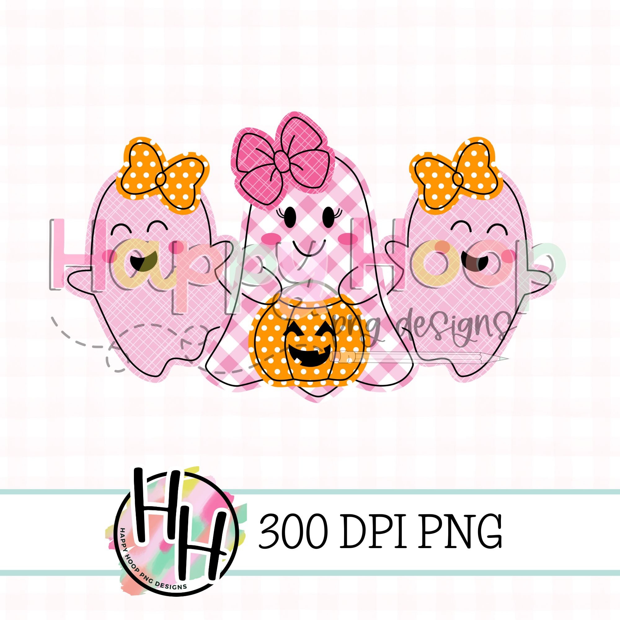 Girl Ghost Trio With Bows Faux Applique PNG, Girly Ghosts, Faux ...