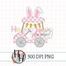 Easter Golf Cart Faux Applique PNG, Easter Golf Cart With Carrot ...