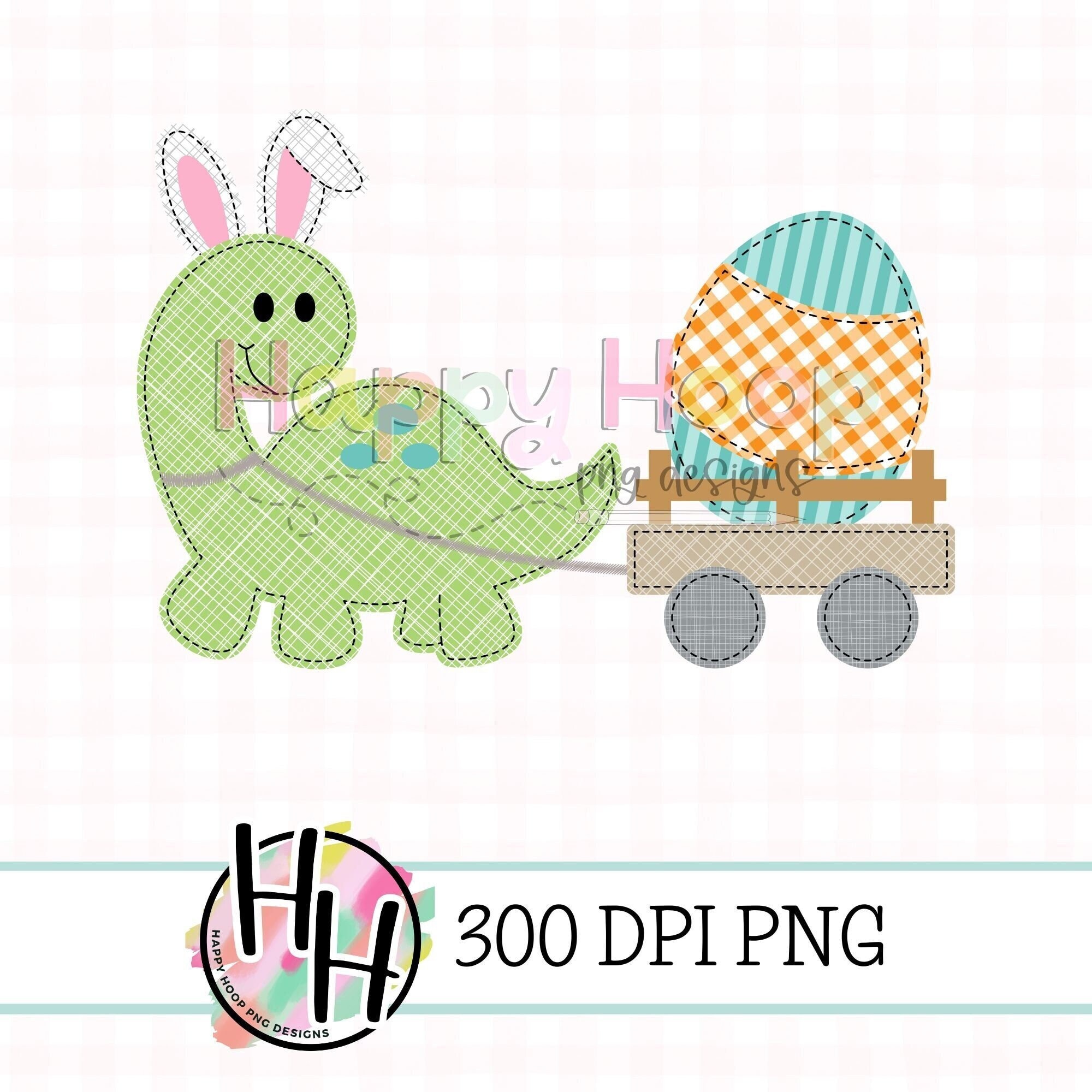 Boy Dino Easter Egg Wagon Faux Applique PNG, Easter Printable, Faux ...