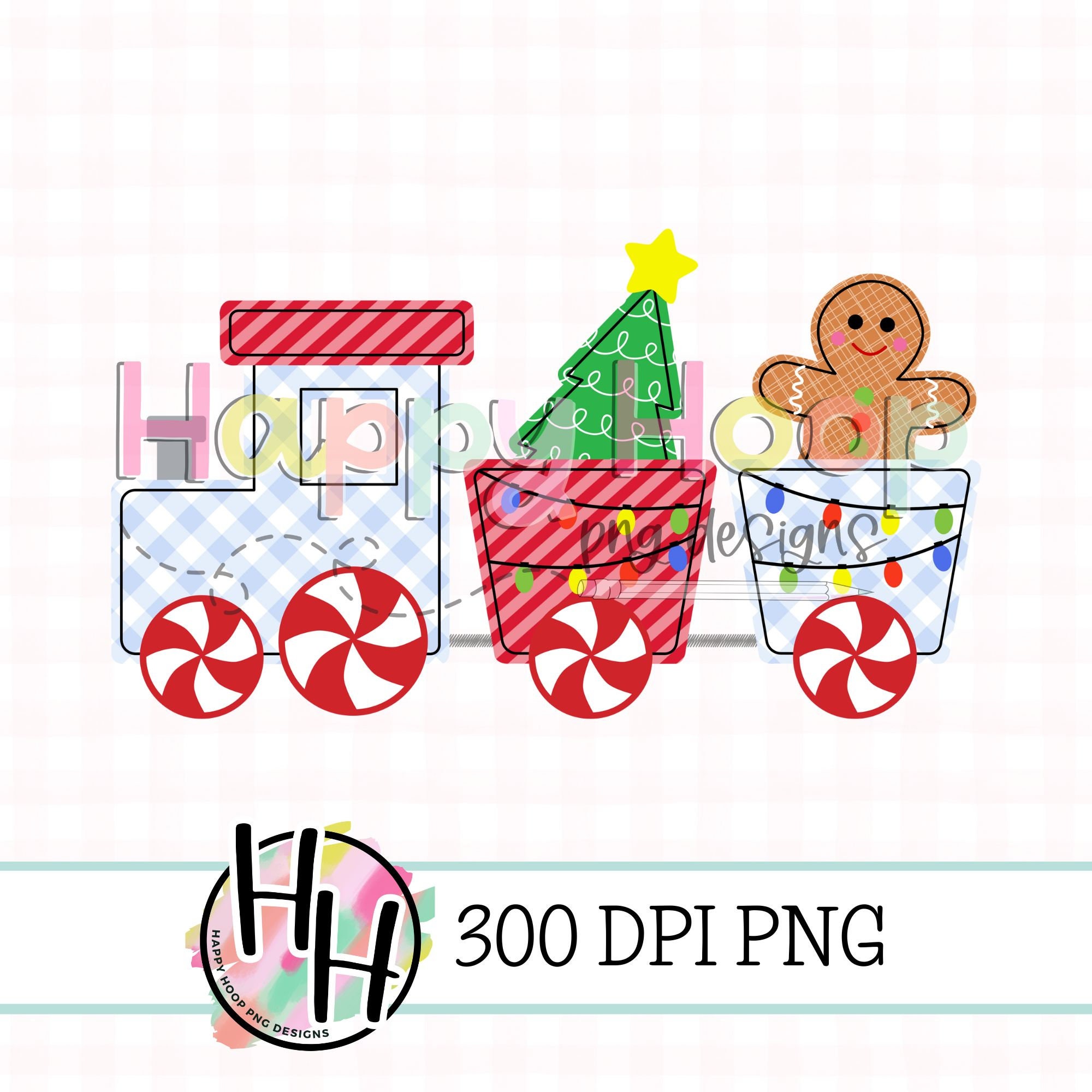 Boys Gingerbread Christmas Train Faux Applique PNG, Gingerbread PNG ...