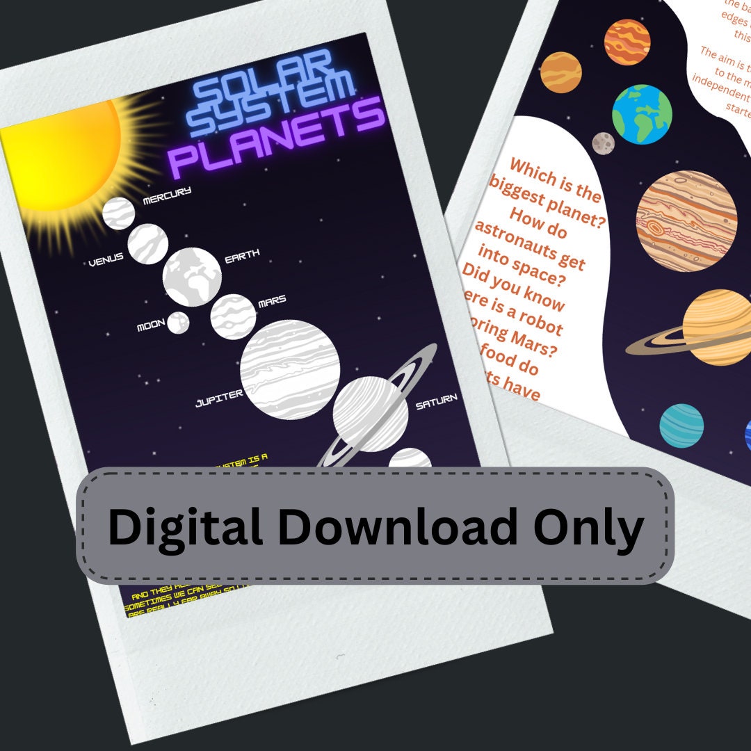 Solar System Matching Worksheet - Etsy