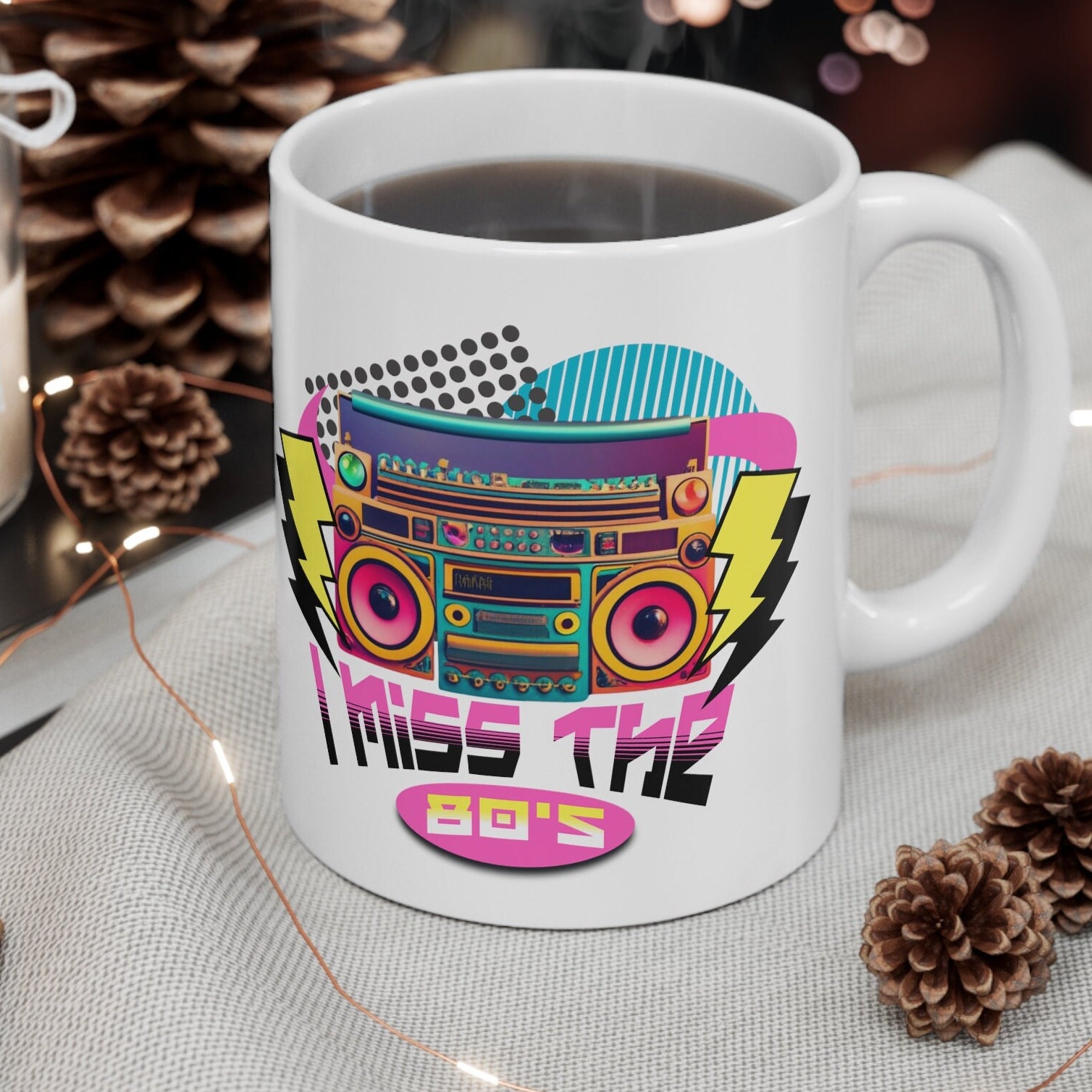 Retro 80s Mug for 80's Party, Gift for 80's Lovers, Retro Coffee Cup ...