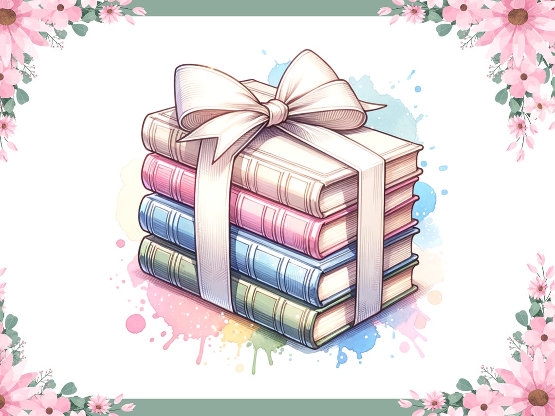 Coquette Bundle of Books Png, Coquette Book With Bow, Coquette Book ...