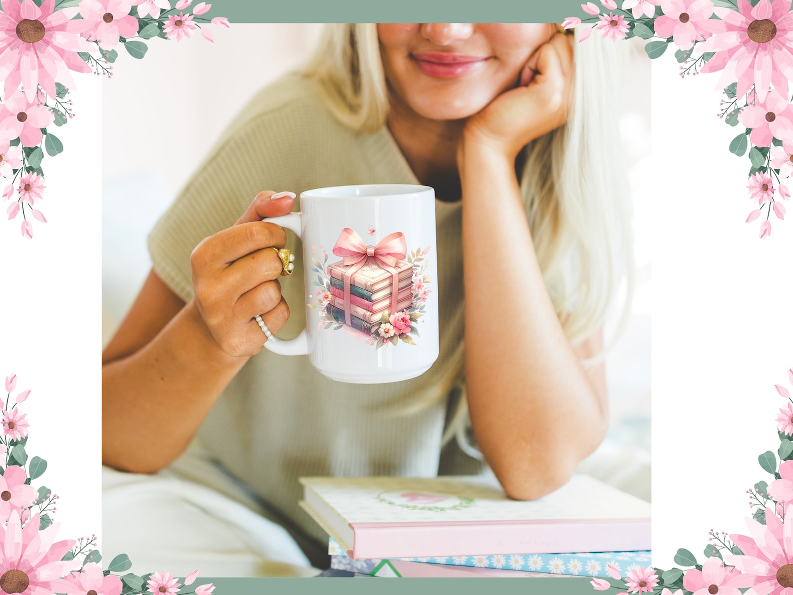 Coquette Bundle of Books Png, Coquette Book With Bow, Coquette Book ...