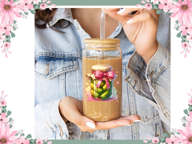 Coquette Pickles in Jar PNG: Pink Bow, Country Charm (300 DPI) - Etsy