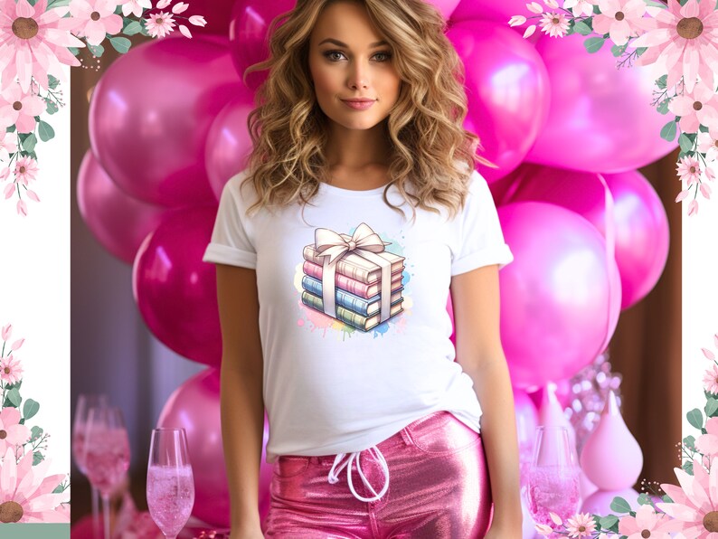 Coquette Bundle of Books Png, Coquette Book With Bow, Coquette Book ...
