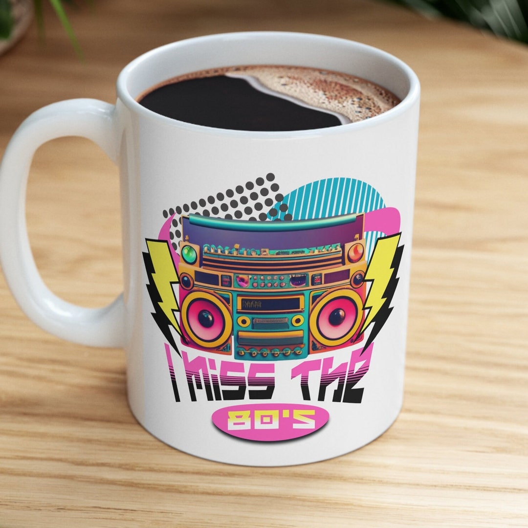 Retro 80s Mug for 80's Party, Gift for 80's Lovers, Retro Coffee Cup ...