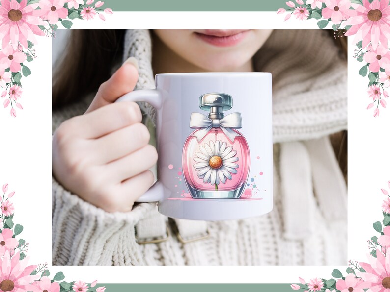 Coquette Daisy Perfume Bottle PNG: Vintage Floral (digital Download) - Etsy