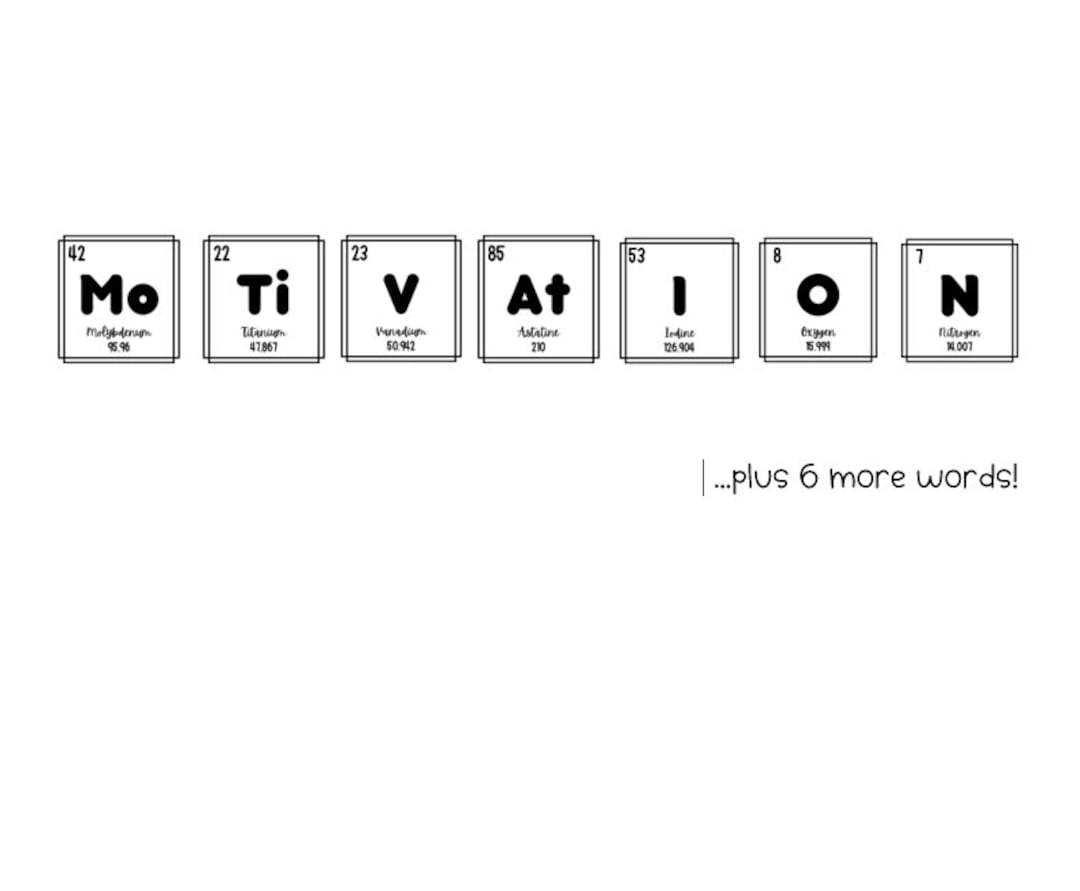 Educational Words Spelled With Elements- B&W - Etsy