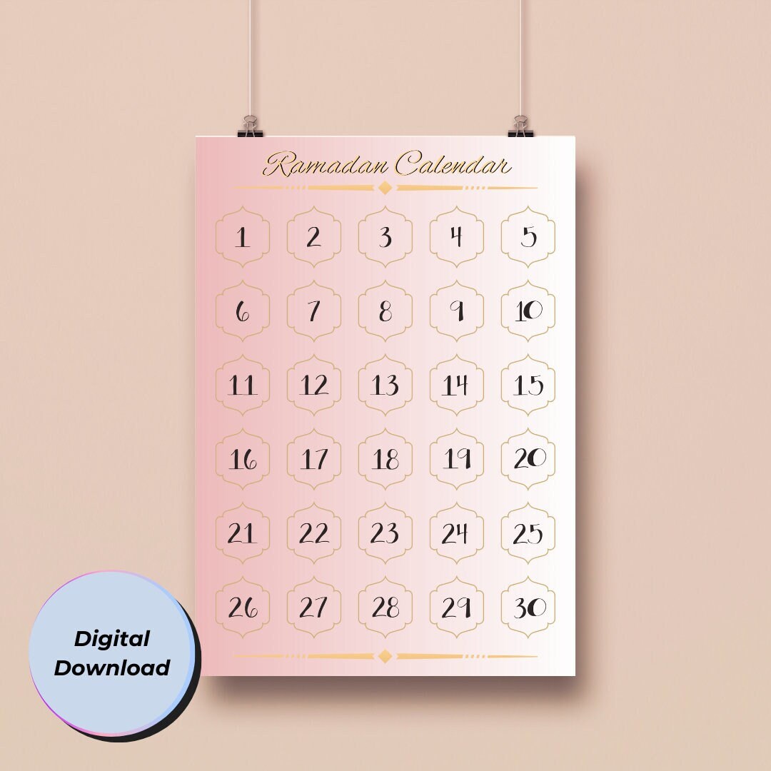 Afdrukbare Ramadan Kalender, Digitale Directe Download, Ramadan Planner ...