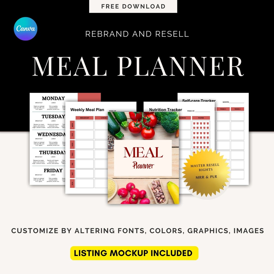 Printable Meal Planner, Canva Weekly Meals, Dinner Menus, Shopping List ...