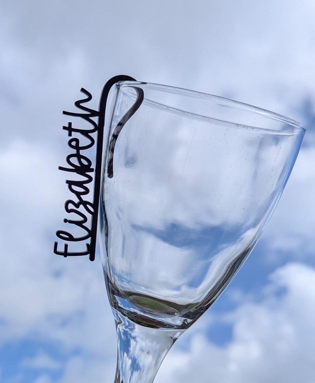 Glass / Champagne Flute Name Tags. Personalised Name Wine Glass Topper ...