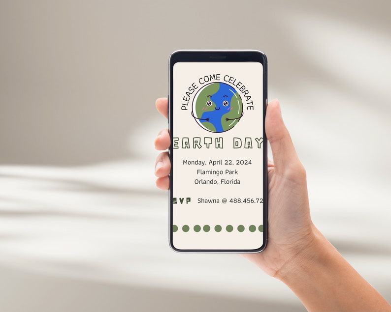 Earth Day Invitation, Earth Day Flyer, Earth Day Birthday, Digital ...