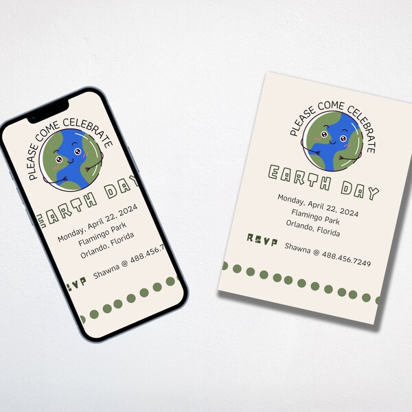 Earth Day Birthday Invitation - Etsy