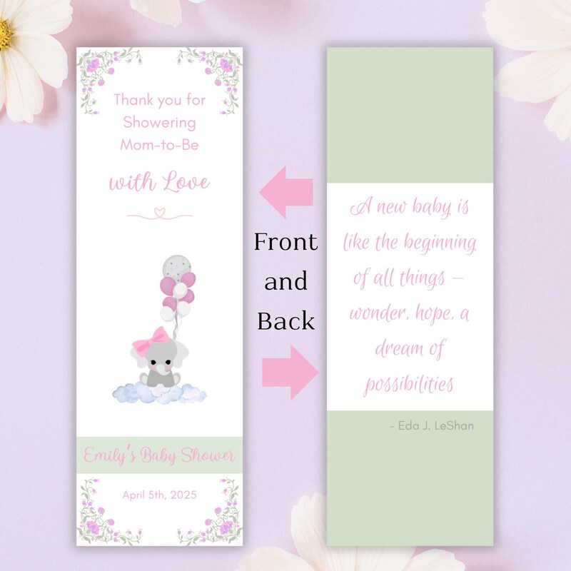 Baby Shower Bookmark - Etsy