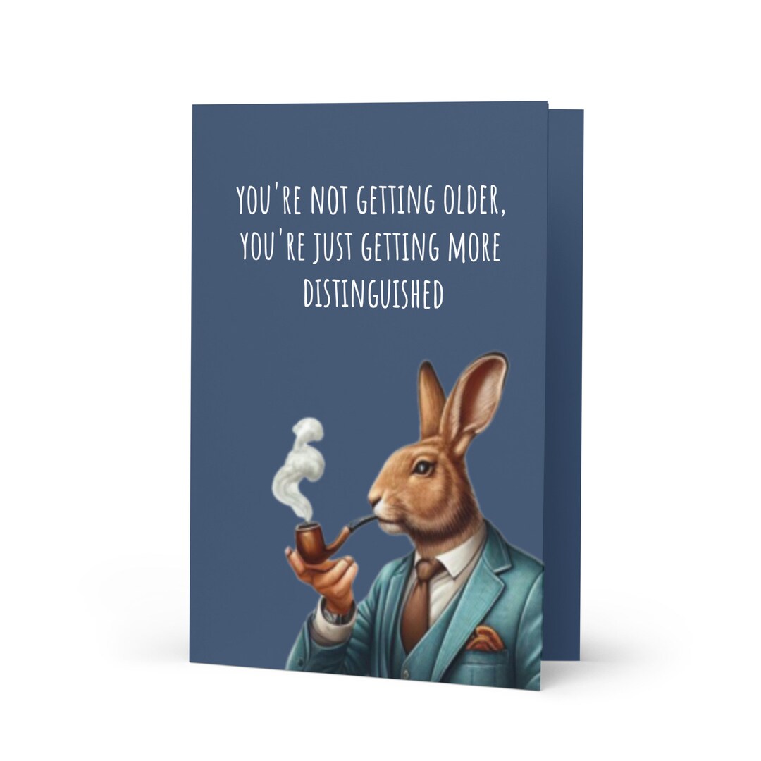 Wise Old Hare Funny Birthday Card - Etsy