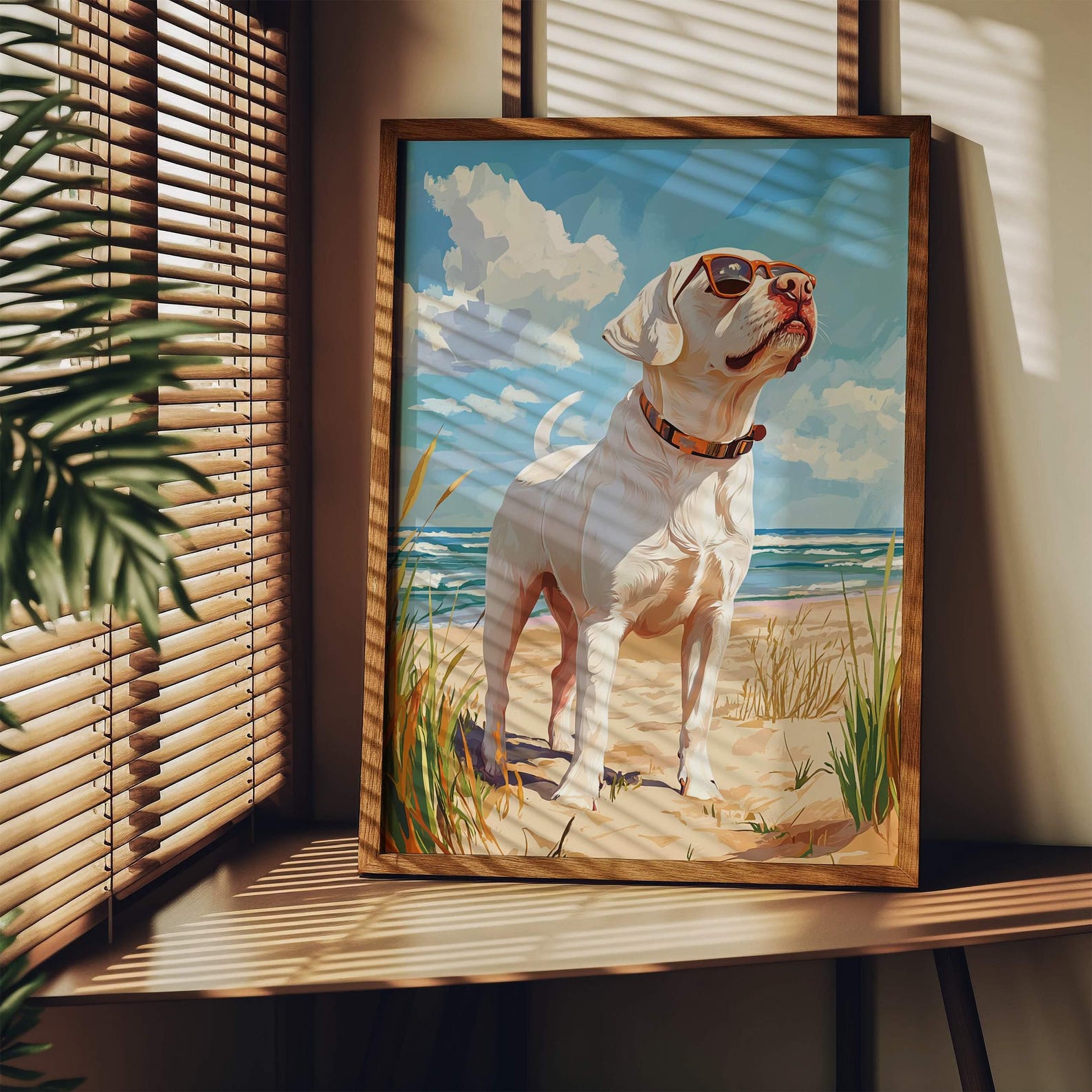 Coastal Beach Wall Art, White Lab Beach House Print, Beach Wall Art ...