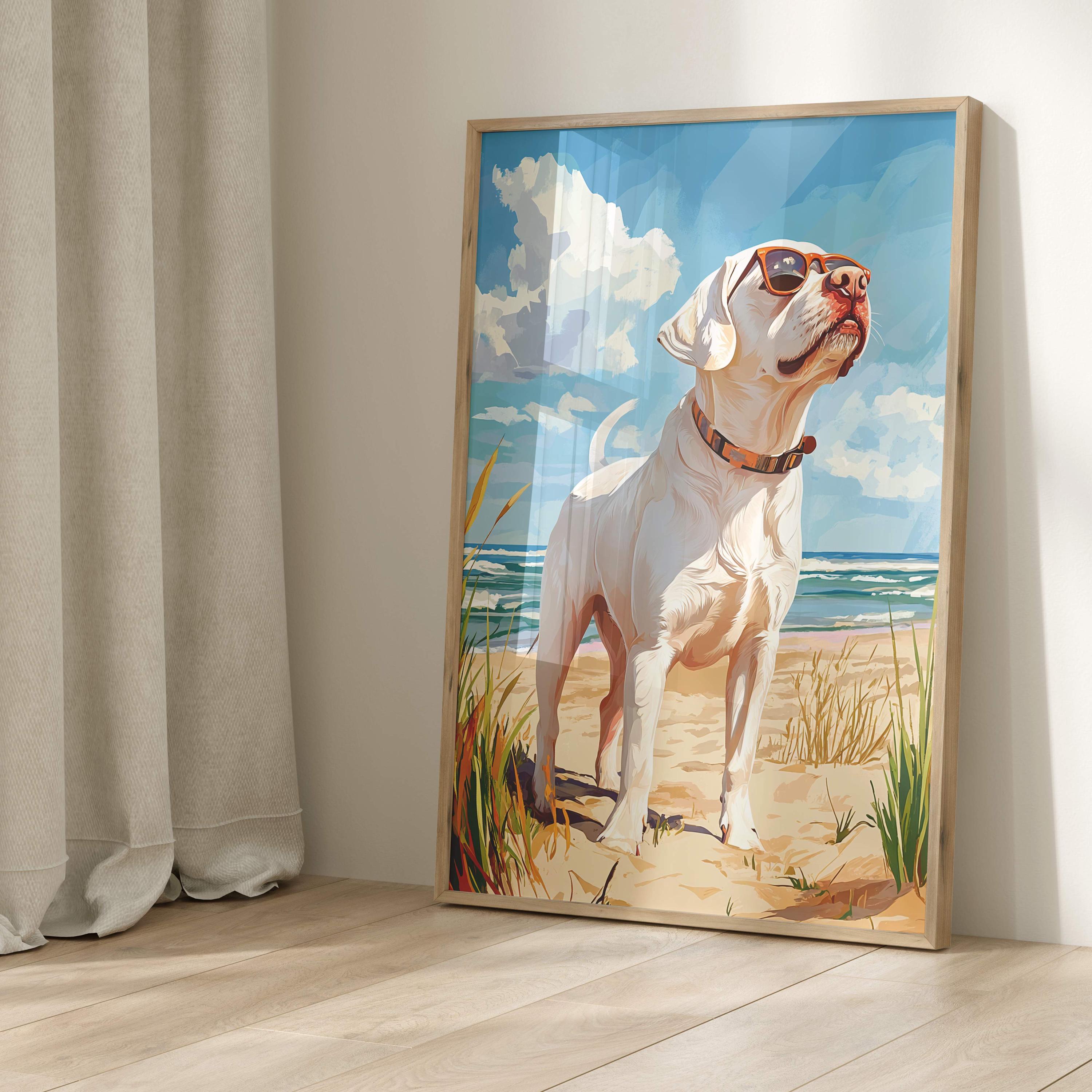 Coastal Beach Wall Art, White Lab Beach House Print, Beach Wall Art ...