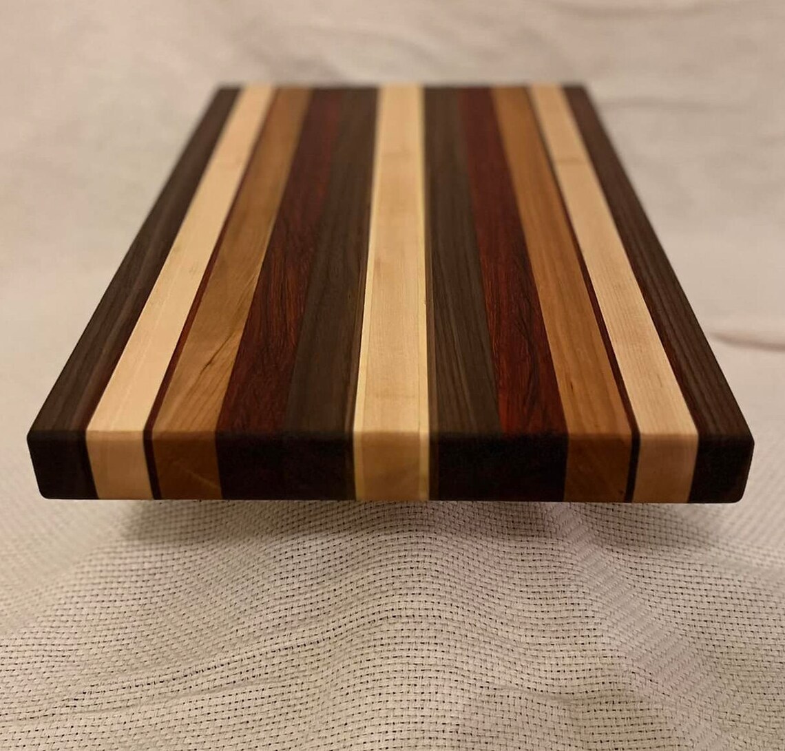 Cutting Board the copper Large Size Made of Walnut, Padauk, Maple and ...