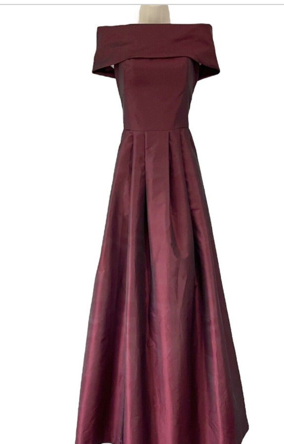 1990s True Vintage Hennes Burgundy Red Maxi Dress, off the Shoulder ...