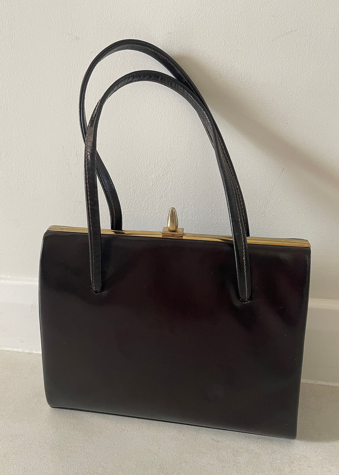 1950s Dark Brown Handheld Bag, Rockabilly Style - Etsy