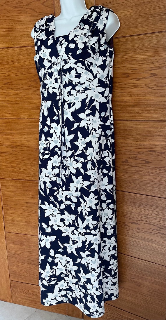 1970s True Vintage, Clive Byrne, Blue Floral Column M… - Gem