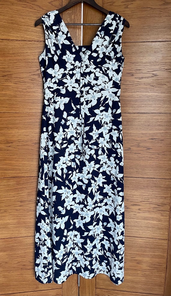1970s True Vintage, Clive Byrne, Blue Floral Column M… - Gem