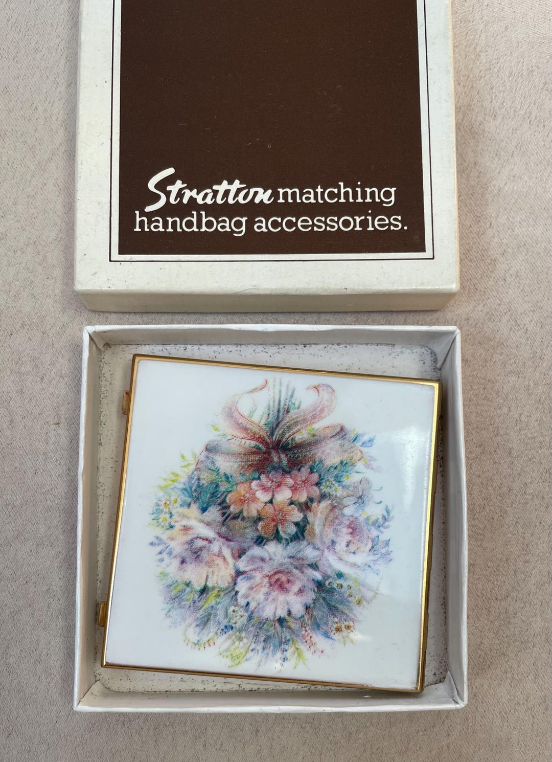 1980s Stratton Square Double Sided Mirror With Pouch and Box, Great ...