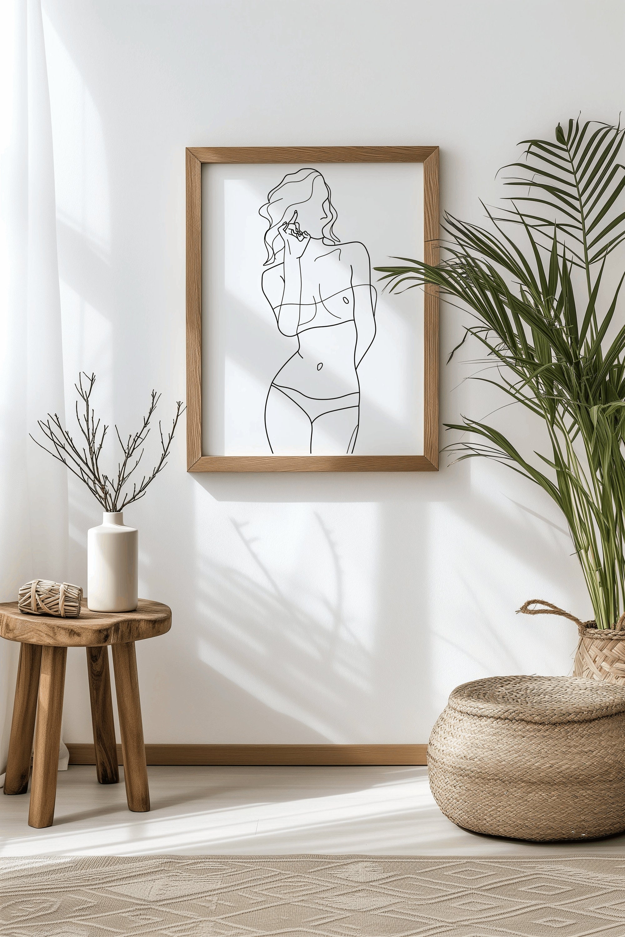 Woman Line Art Print Minimalist One Line Abstract Female Body Poster ...