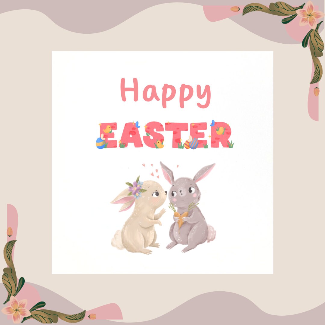 Happy Easter Card, Personalised Easter Card for Girlfriend, Custom ...